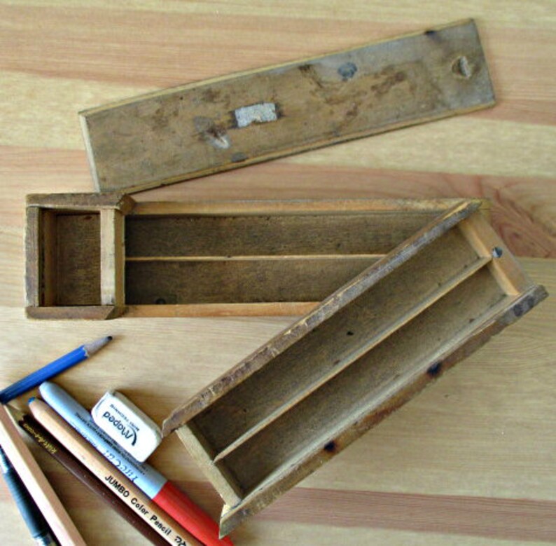 Vintage wooden pencil case pencil box 1960s-70s swing | Etsy