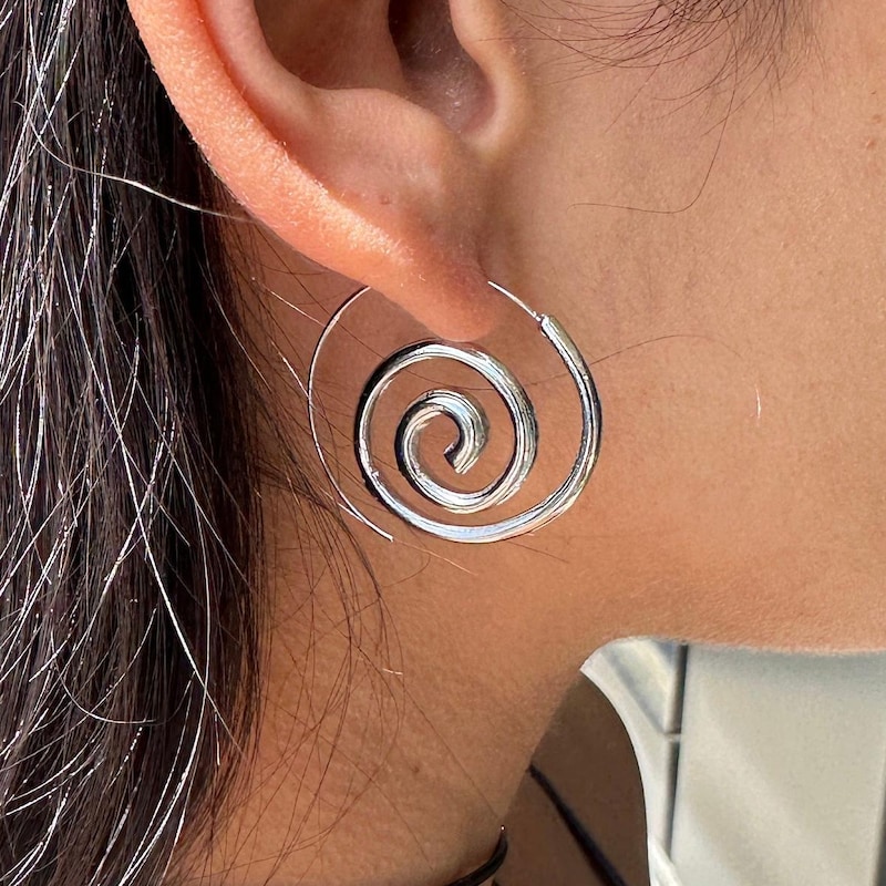 Spiral Hoops - Etsy