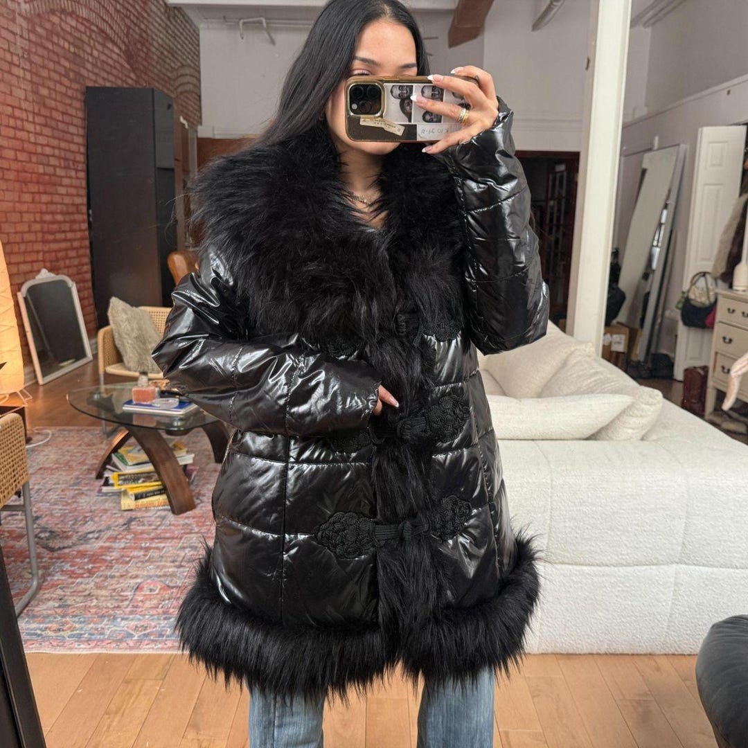 Killstar Black Faux Fur Trim Puffer Jacket Goth Winter Coat Alternative ...
