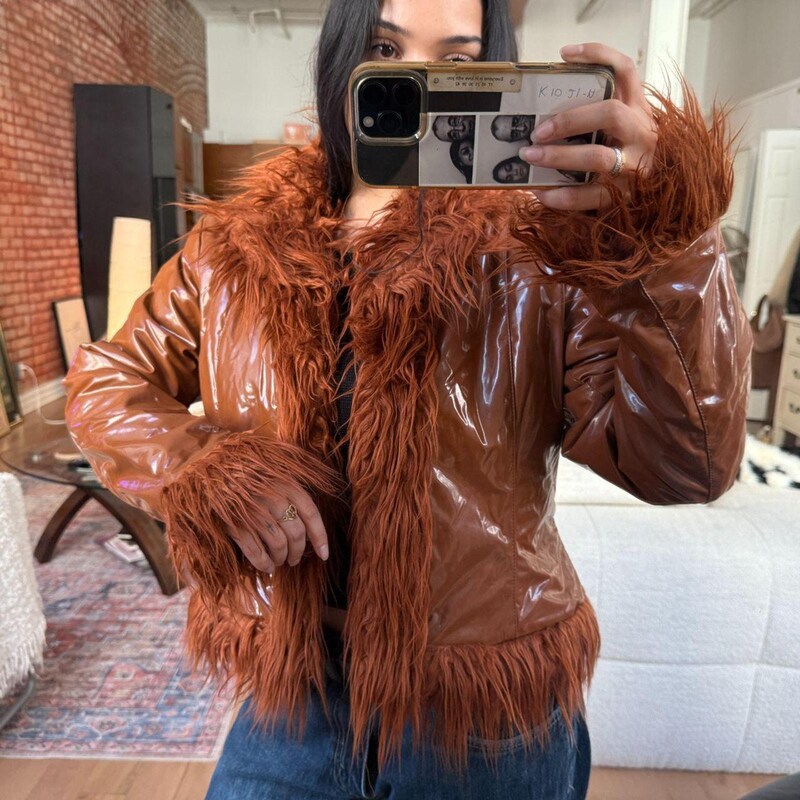Y2k Fur Crop Jacket - Etsy