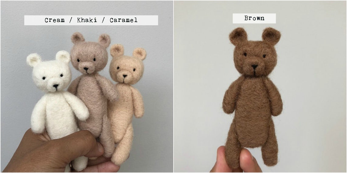 Felted Stuffed Teddy Bear Photo Prop Tiny Fox Toy Tiny | Etsy