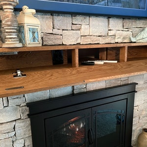 Handmade Drop Front Fireplace Mantle: Hidden Storage Shelf - Etsy