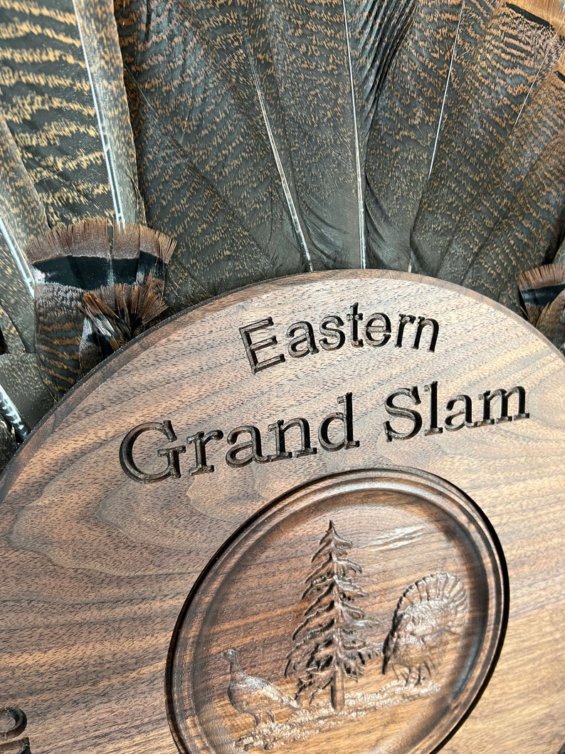 Personalized Black Walnut NWTF Grand Slam Turkey Tail Display - Etsy