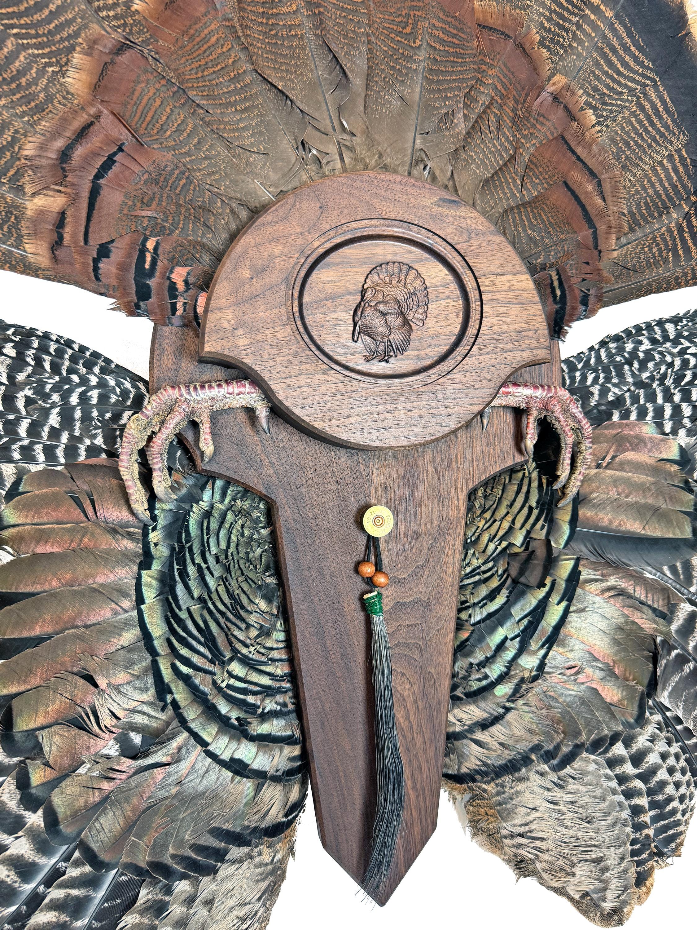 Personalized Turkey Tail Display for Beard, Spurs, Wings, Shotgun Shell ...