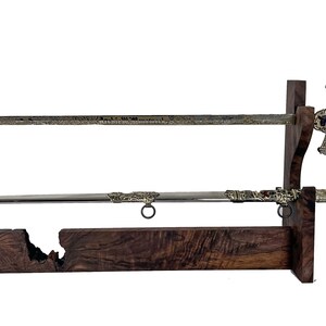 Two-tier Sword Saber and Scabbard Table Display Walnut, Maple, & Other ...
