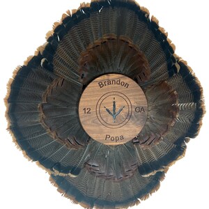 Personalized Black Walnut Shotgun Shell Multi-fan Turkey Fan Tail ...