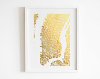 New York Grid Map - Etsy