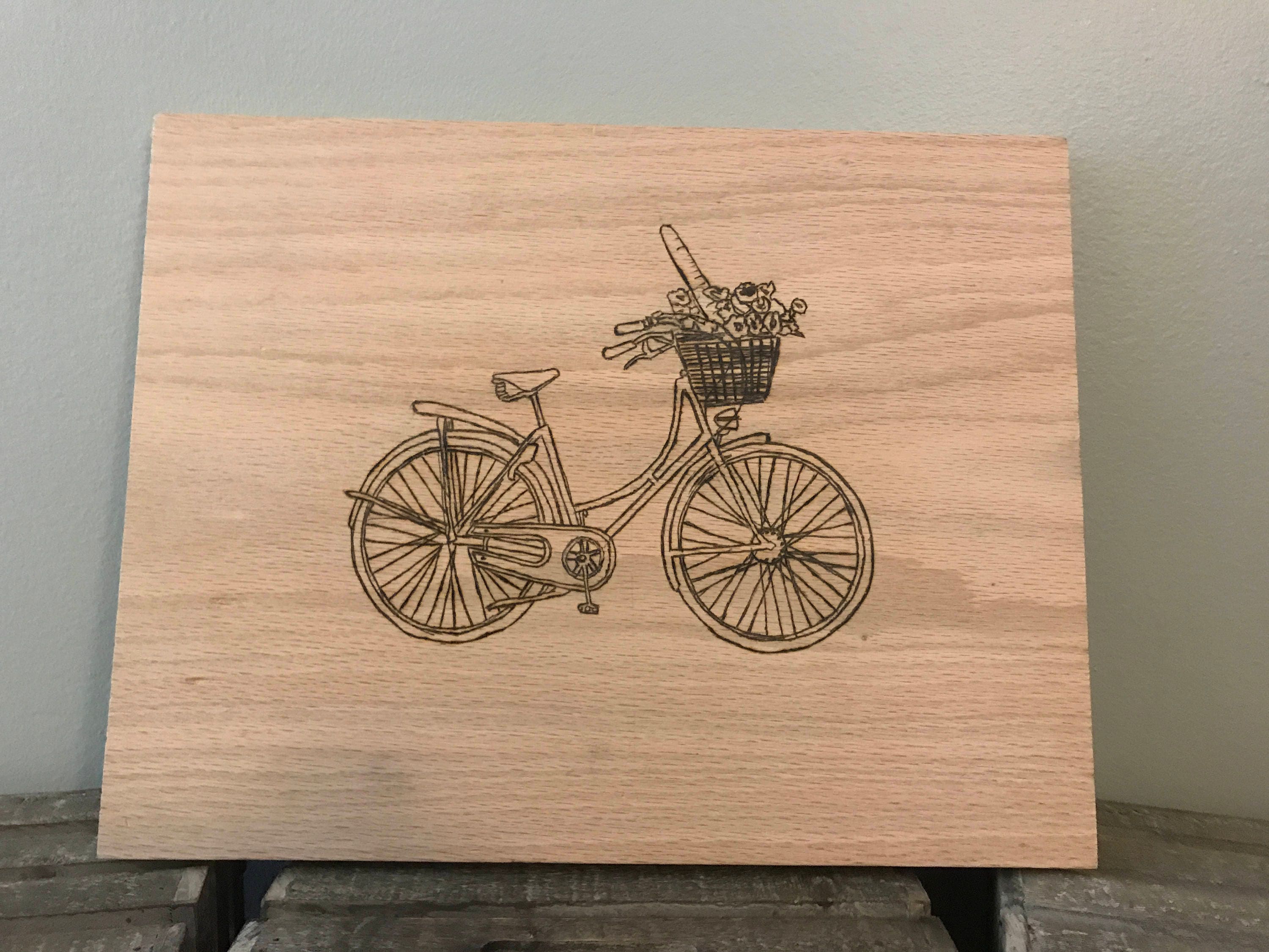 Wood Burned Bicycle Sign Vintage Bike Baguette Wall Art - Etsy