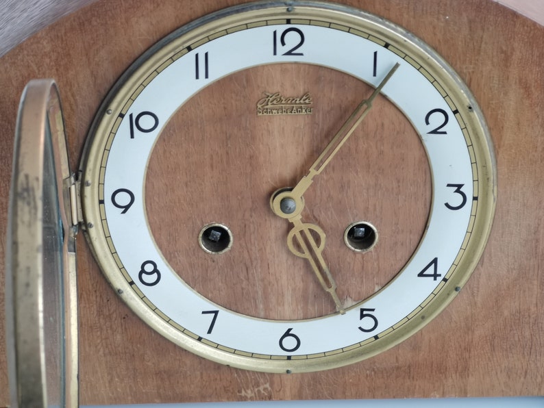 Hermle Schwebe Anker Mantel Chiming FHS Art Deco Clock, Germany (c ...