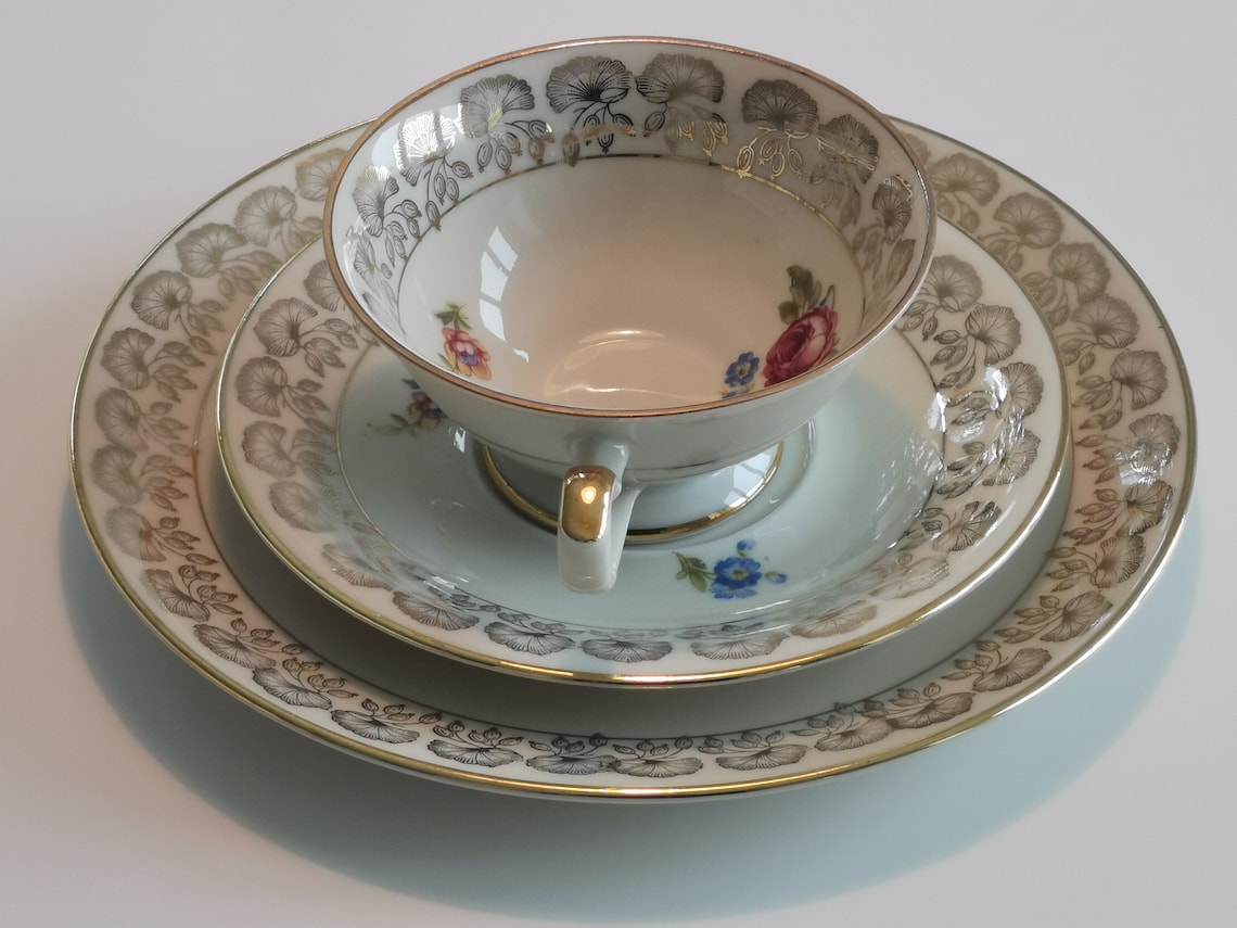 Seltmann Weiden 3 Piece Tea Cup, Saucer and Serving Plate Finebone ...