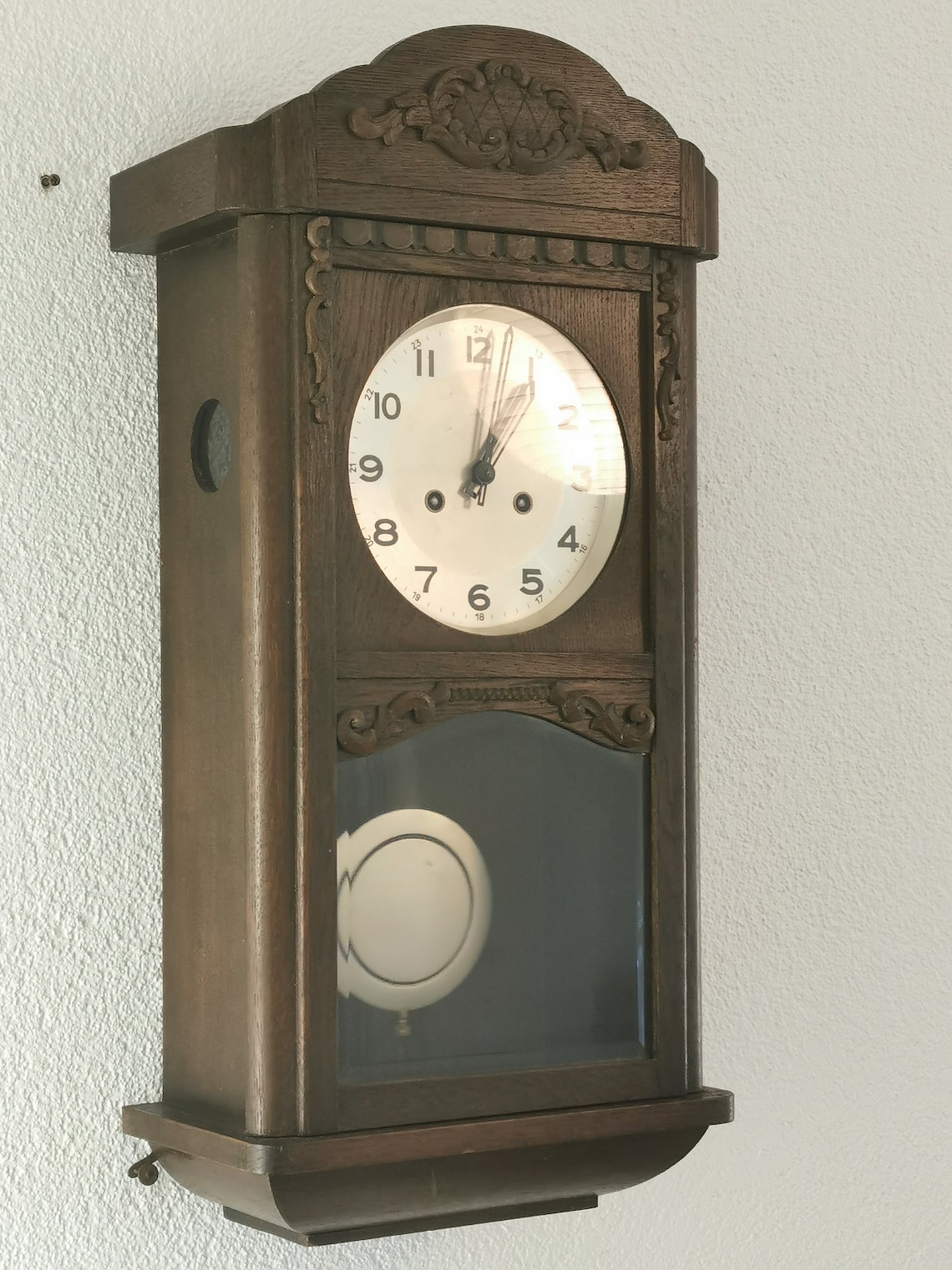 Mauthe Vintage RA Pendulum Chiming Wall Grandfather Clock, Germany c ...