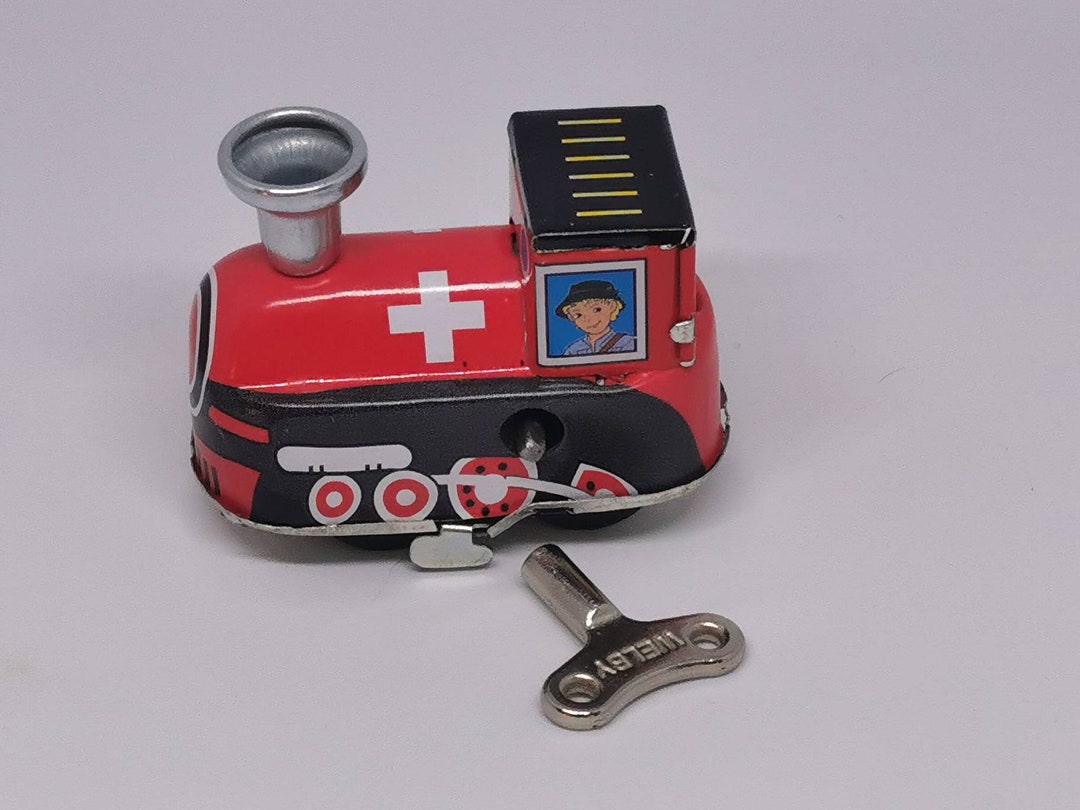 Vintage Toy Steam Engine Locomotive Train Retro Clockwork Wind up ...