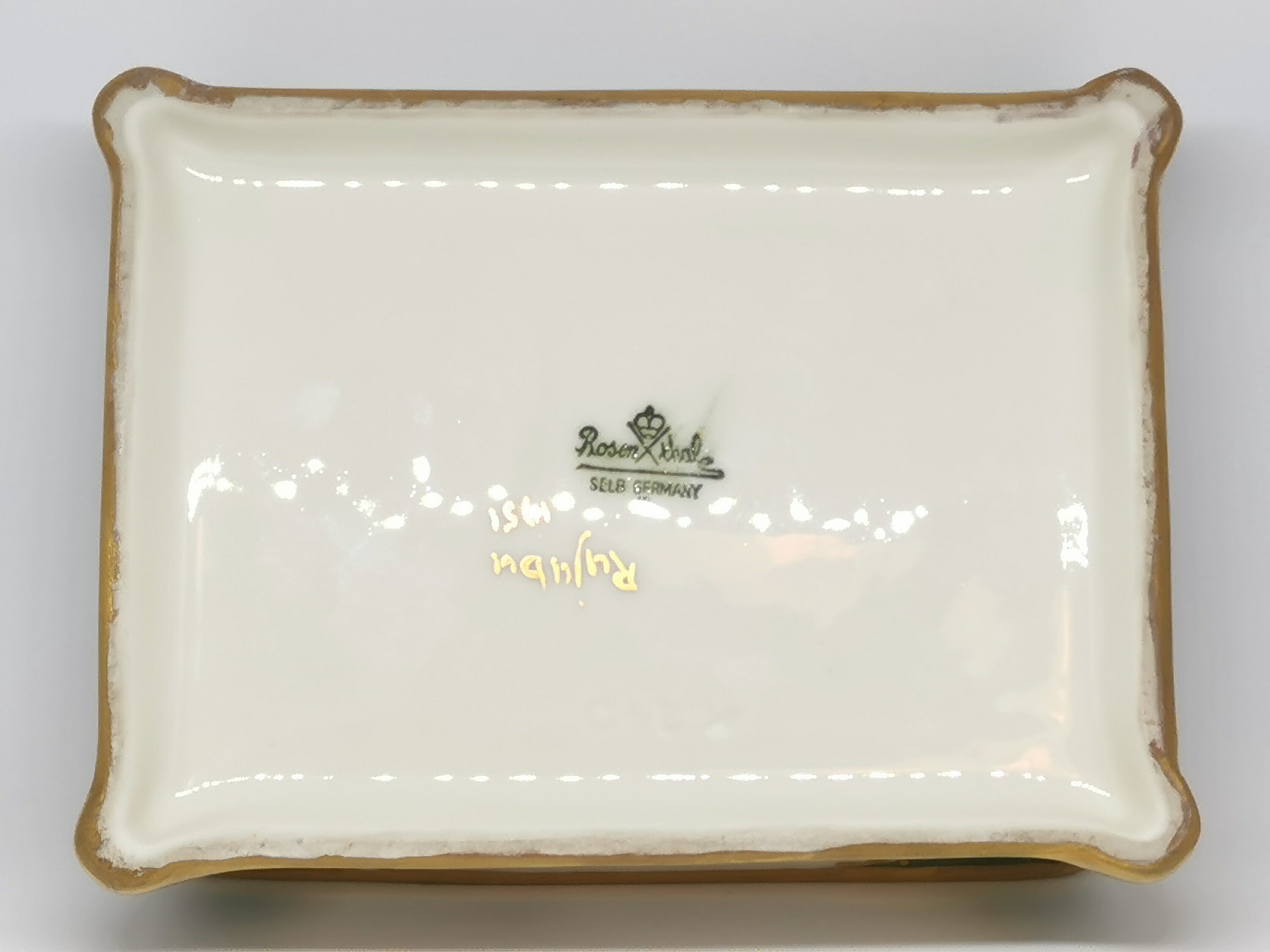 Trinket Jewelry Vanity Box Rosenthal Echt Kobalt Green Porcelaincobalt ...