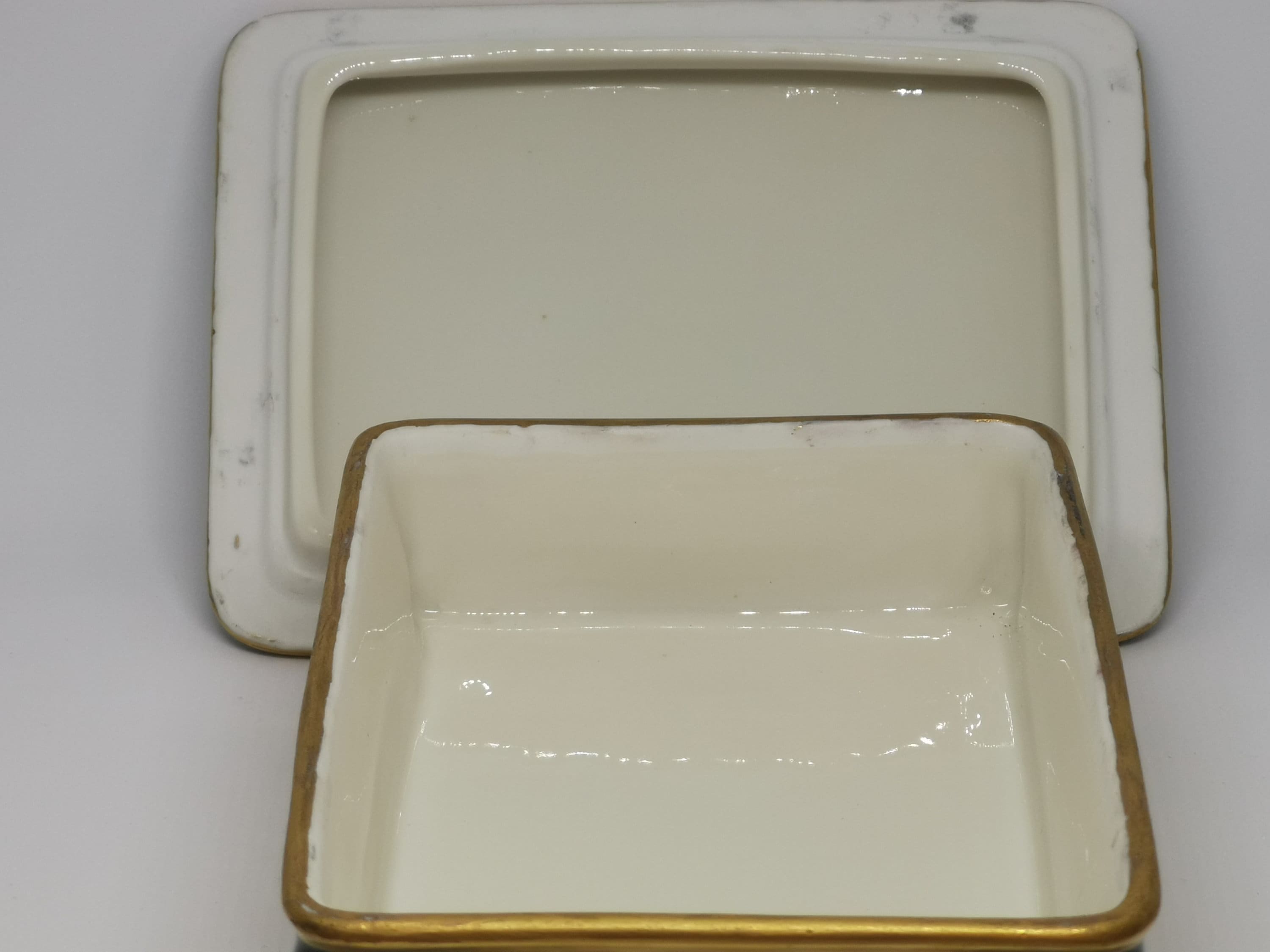 Trinket Jewelry Vanity Box Rosenthal Echt Kobalt Green Porcelaincobalt ...