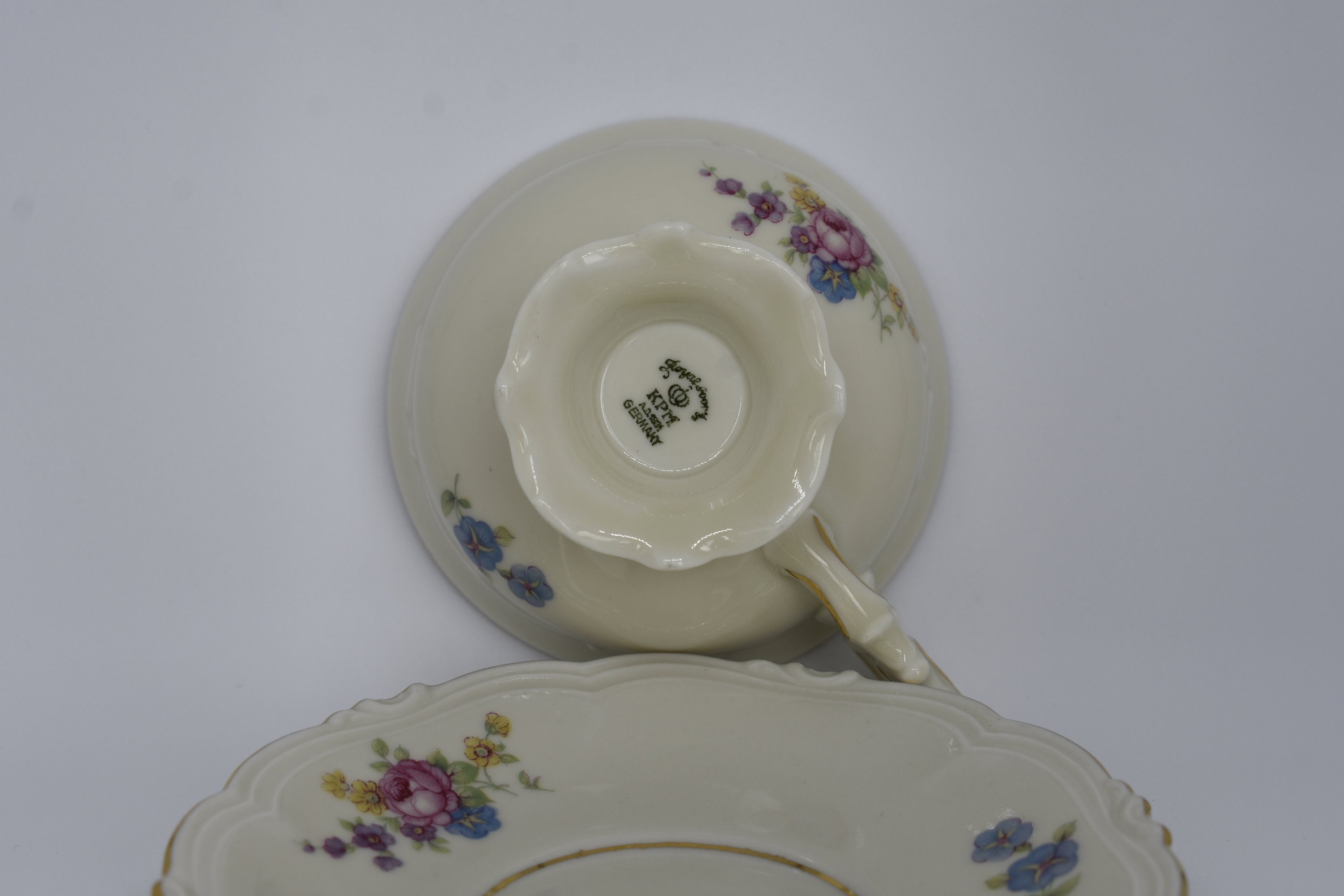 Royal Ivory KPM A.D. 1831 Gold Encrusted Porcelain Hand Painted Fine ...