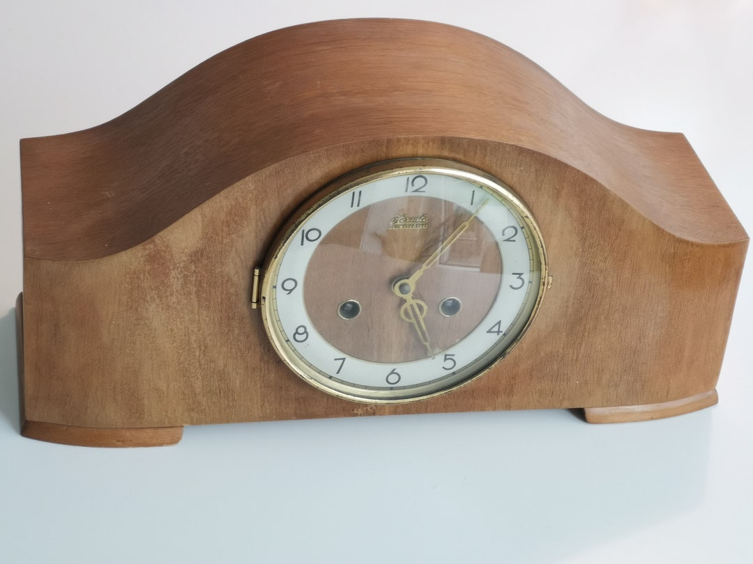 Hermle Schwebe Anker Mantel Chiming FHS Art Deco Clock, Germany (c ...