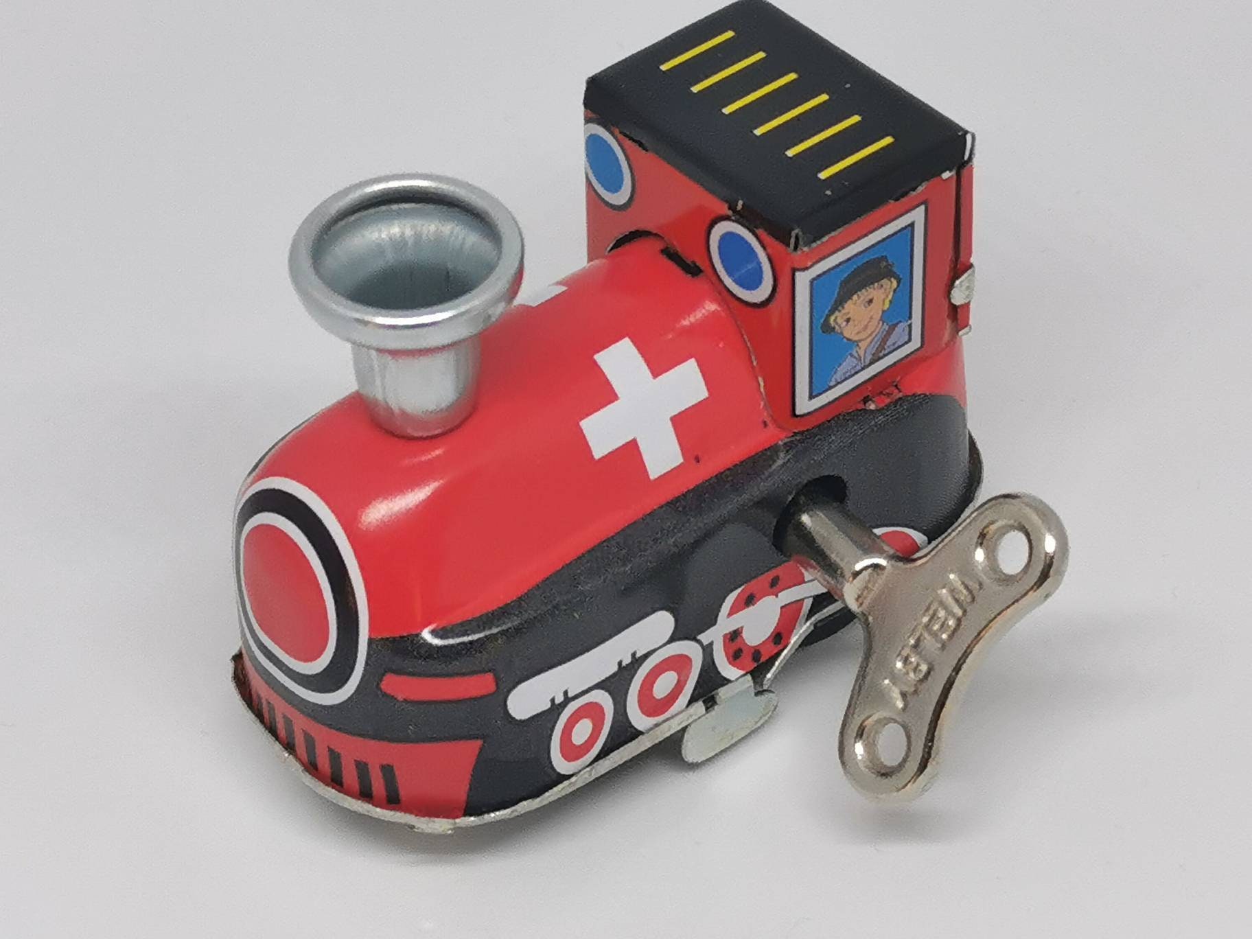 Vintage Toy Steam Engine Locomotive Train Retro Clockwork Wind up ...