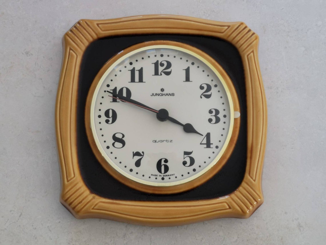 Junghans Vintage Mid Century Ceramic Wall Clock Germany (c. 1950) - Etsy