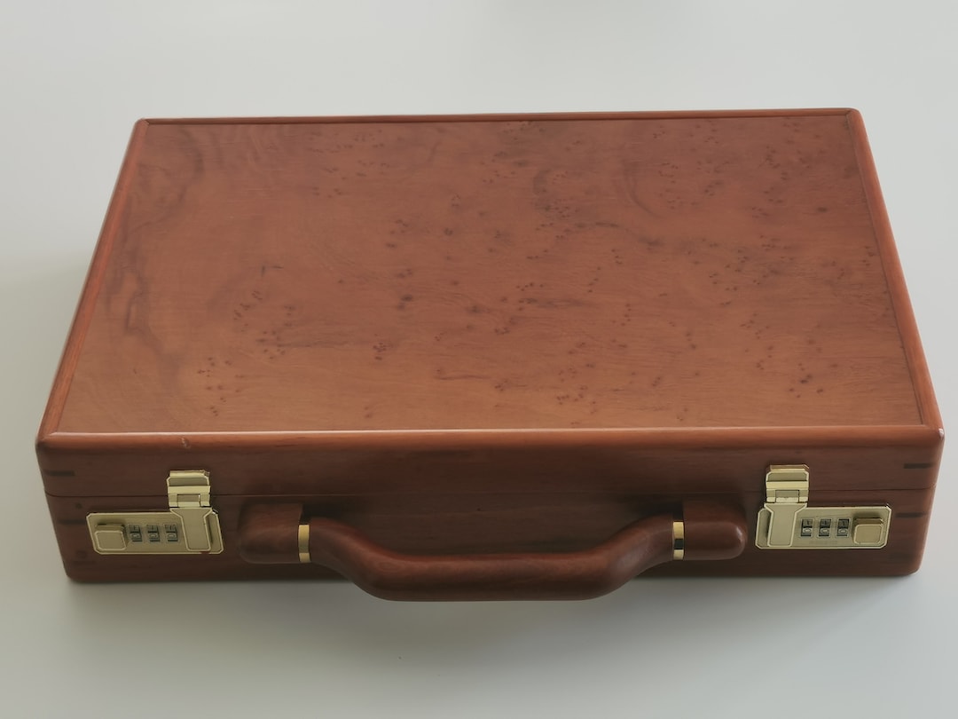 Vintage Rosewood Briefcase Attache With Gold Brass Hardware and ...