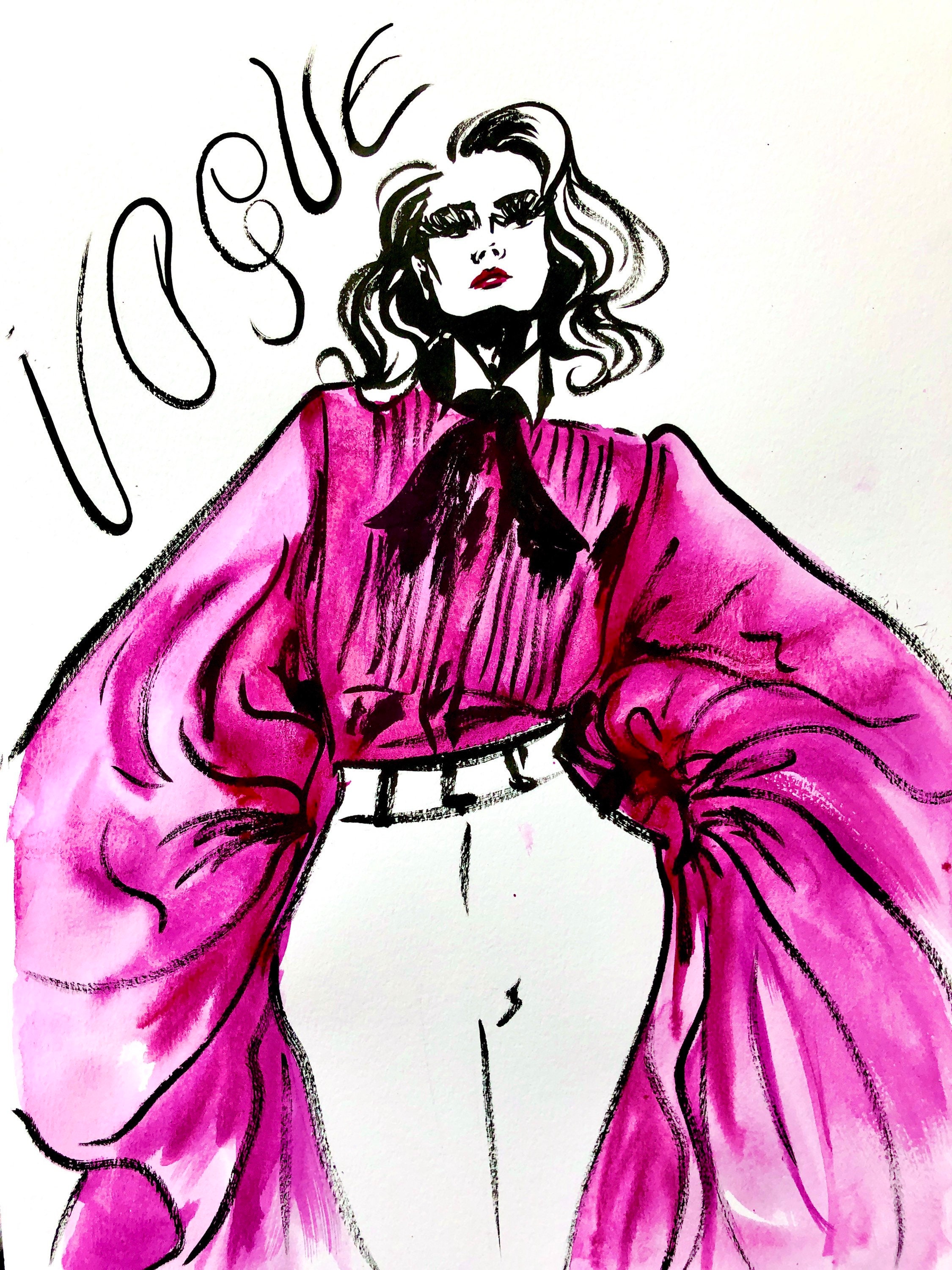SALE Vogue Fashion Illustration, Original Art Illustration, Wall Art ...
