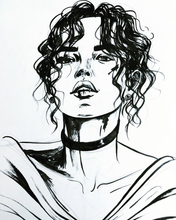 The Vampire Inktober Original Art Illustration Ink Sketch - Etsy