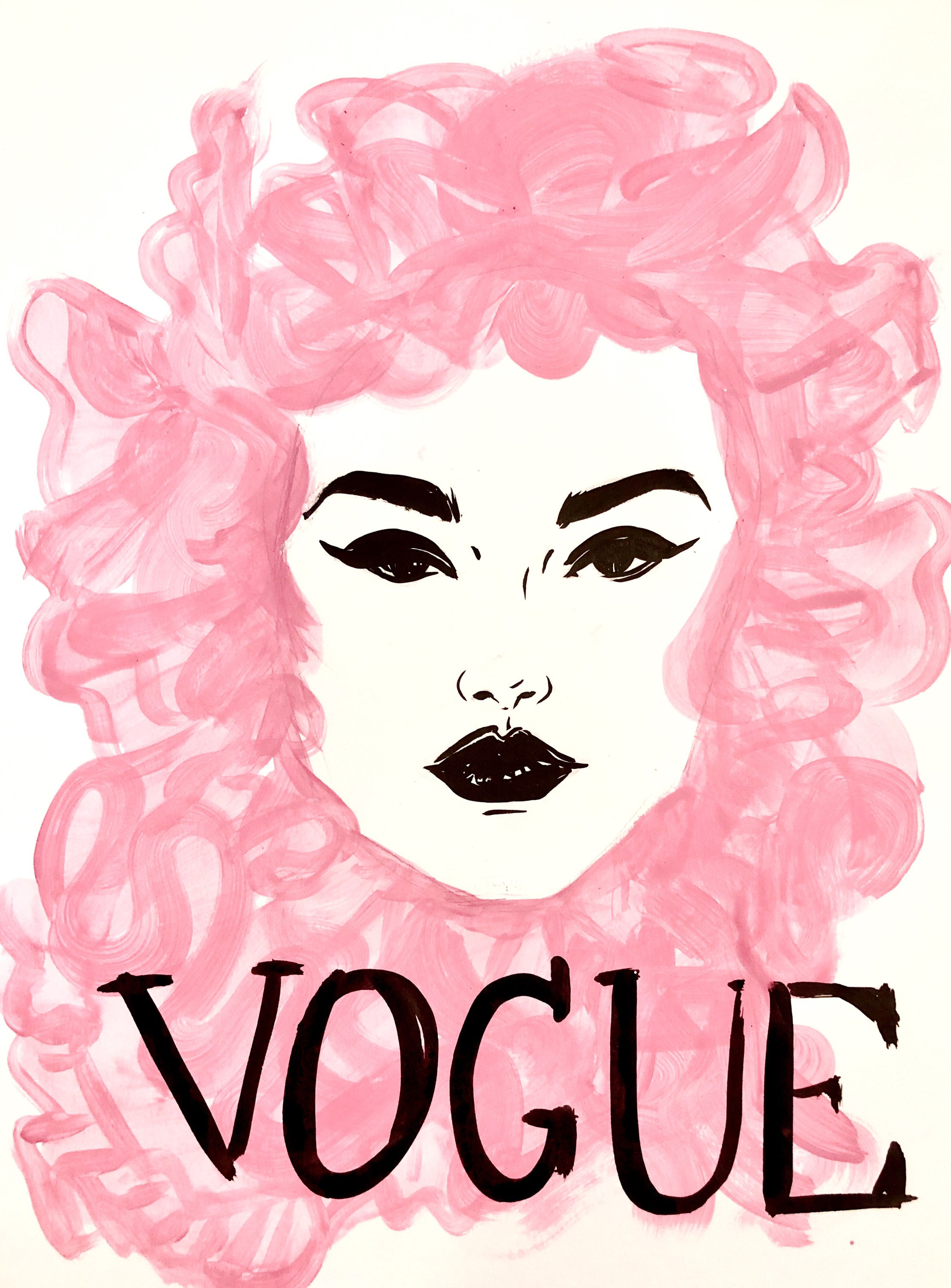 Vogue Cover Fashion Illustration, Original Art Illustration, Wall Art ...
