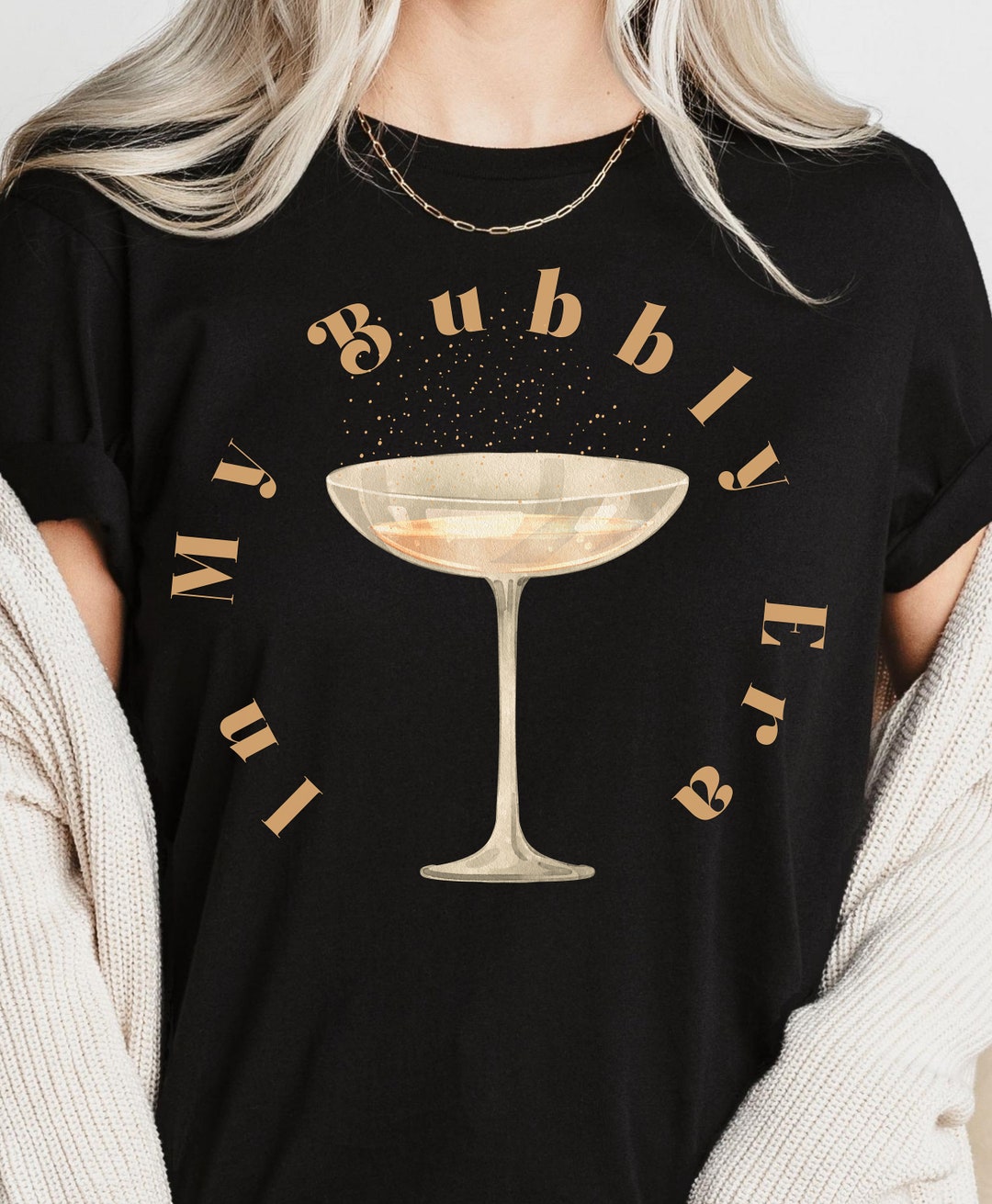 Bubbly Era Tshirt Vintage Champagne Tee Retro Champagne Coupe Cocktail ...