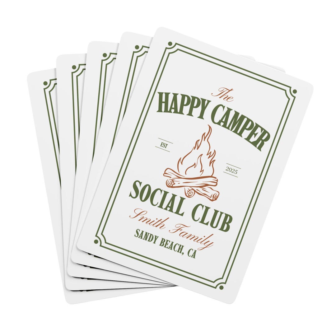 Customised Group Camping Playing Cards for Family Camping Custom Family ...