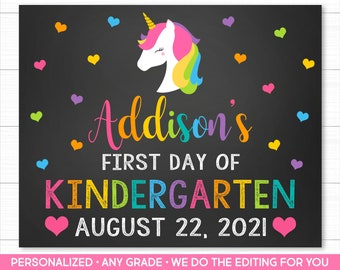 First Day of School Sign Rainbow First Day of School Sign - Etsy