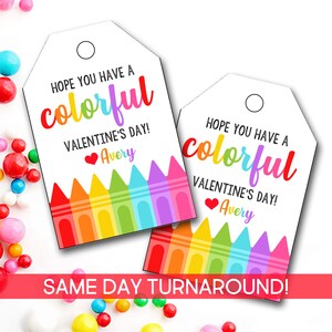 Crayon Valentine's Day Tag Crayon Valentine's Tag | Etsy