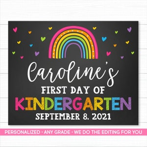 First Day of School Sign, Rainbow First Day of School Sign, Girl First ...
