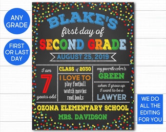 First Day of School Chalkboard Sign 1st Day of School Sign | Etsy