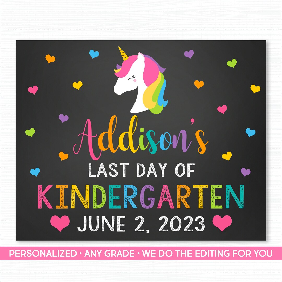 Last Day of School Sign PRINTABLE Unicorn Last Day of School - Etsy ...
