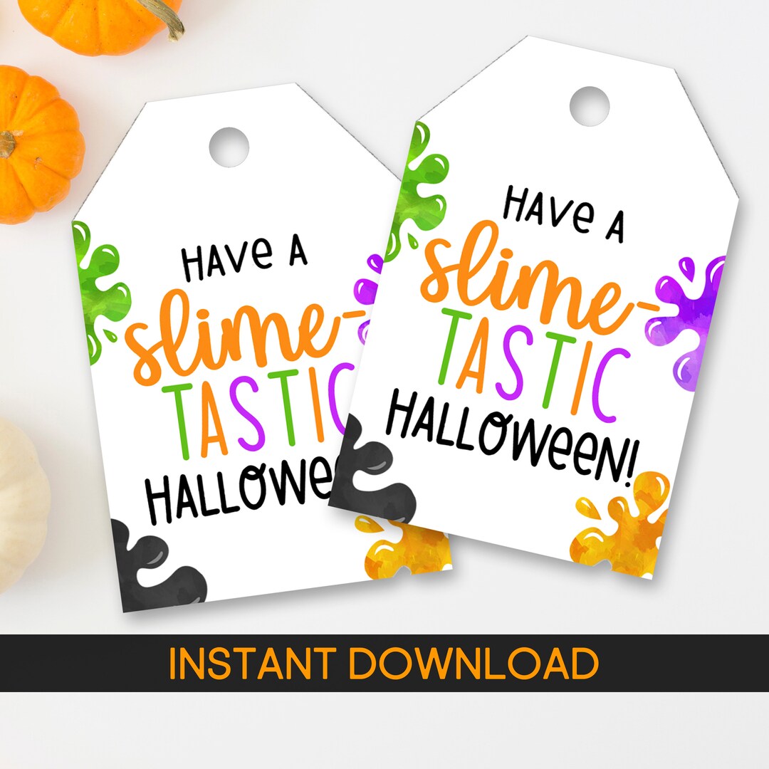 Halloween Tags, Halloween Treat Tags, Halloween Slime Tags, Halloween ...