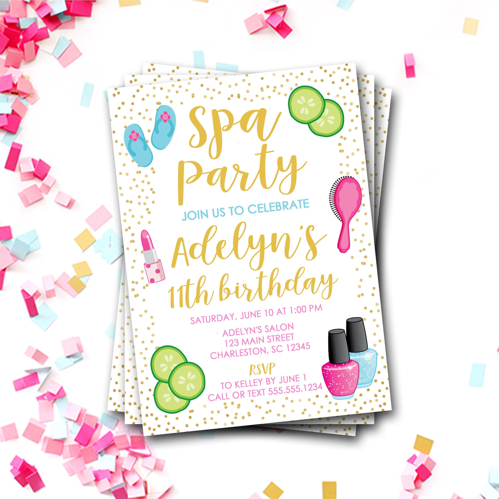 Spa Birthday Invitation Spa Party Invitation Salon Party - Etsy