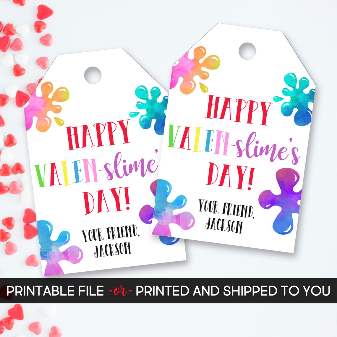 Slime Valentine's Day Tag, Slime Valentine's Tag, Valen-slime, Slime ...