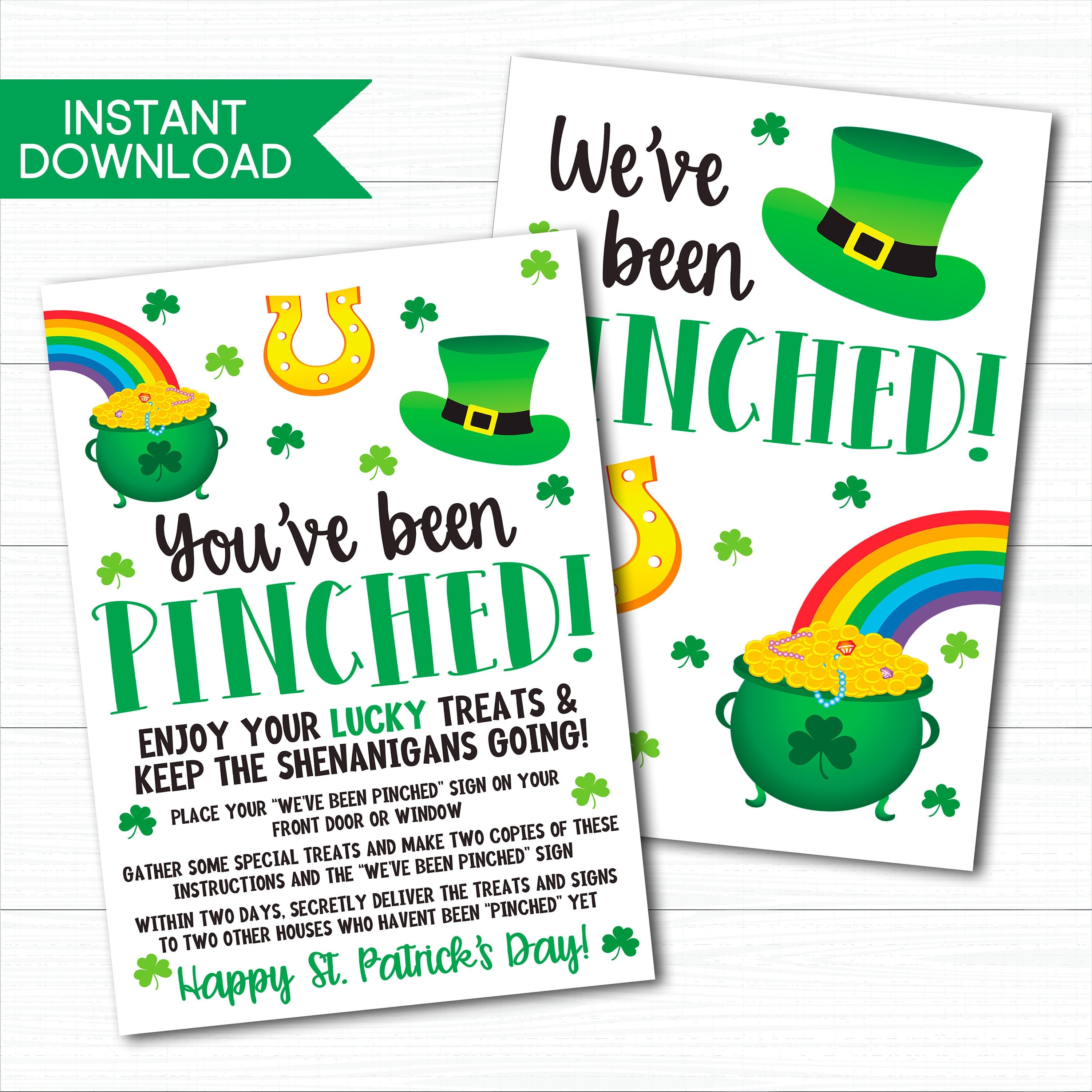 You've Been Pinched Game, St. Patrick's Day Printable, St. Patrick's ...