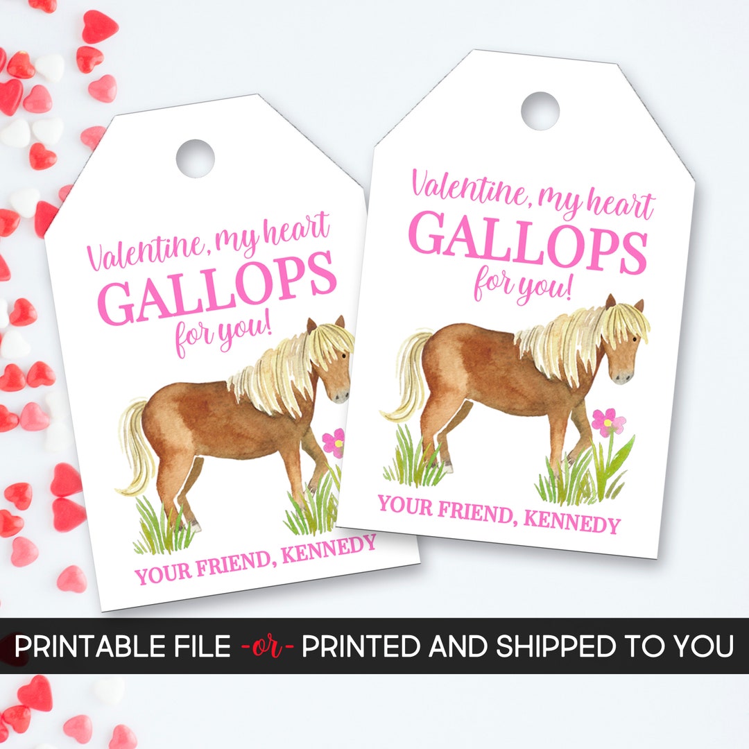 Valentine's Day Tag, Horse Valentine's Tag, Cowgirl Valentine, Pony ...