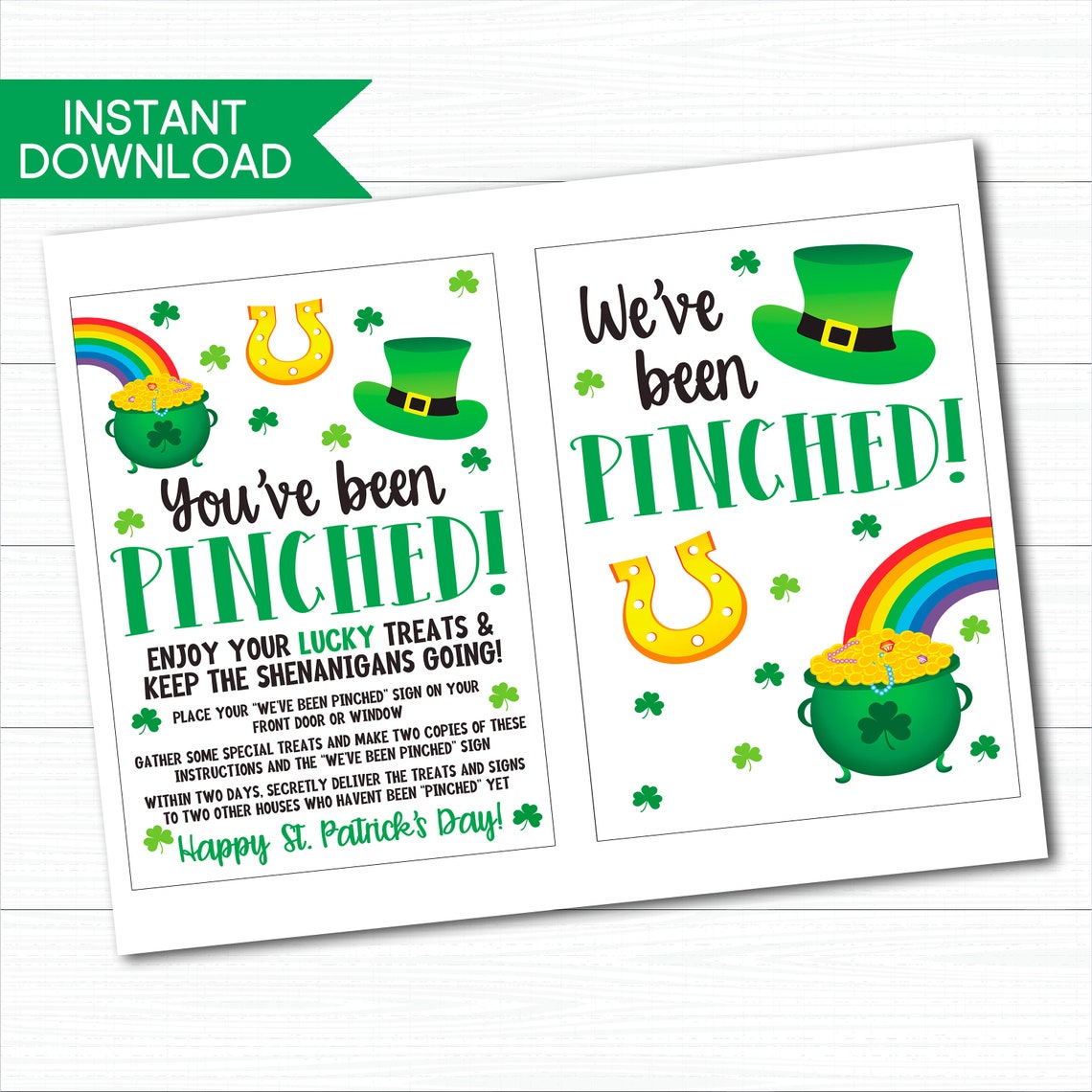 You've Been Pinched Game St. Patrick's Day Printable | Etsy
