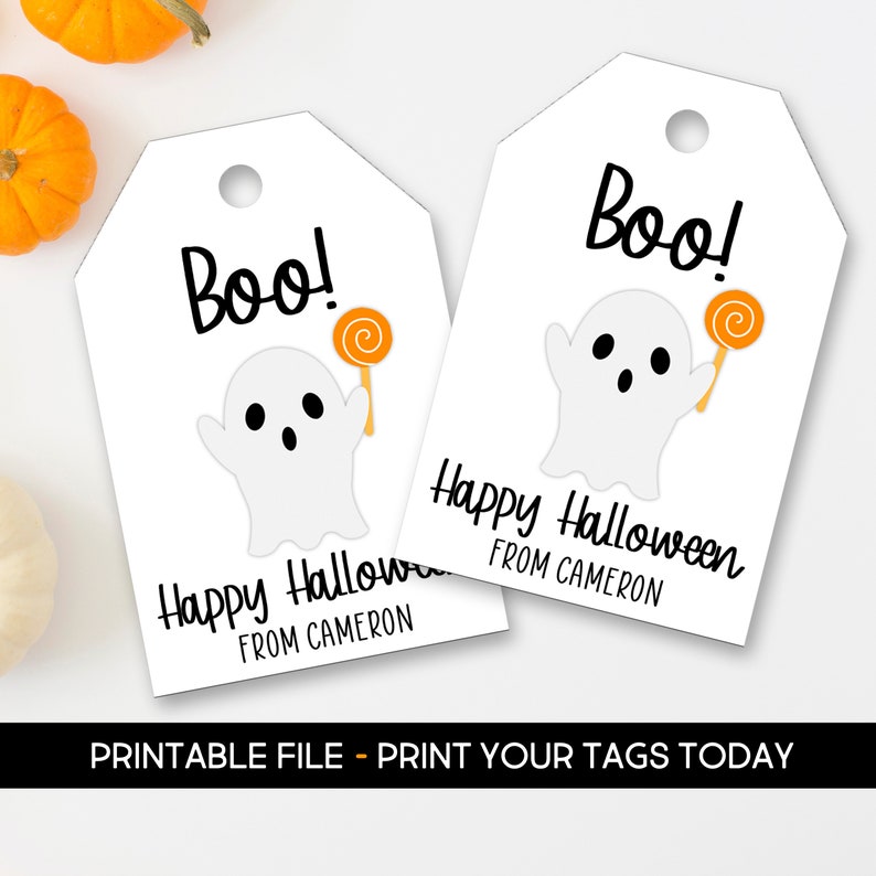 Halloween Tags Halloween Treat Tags Ghost Halloween Tags - Etsy