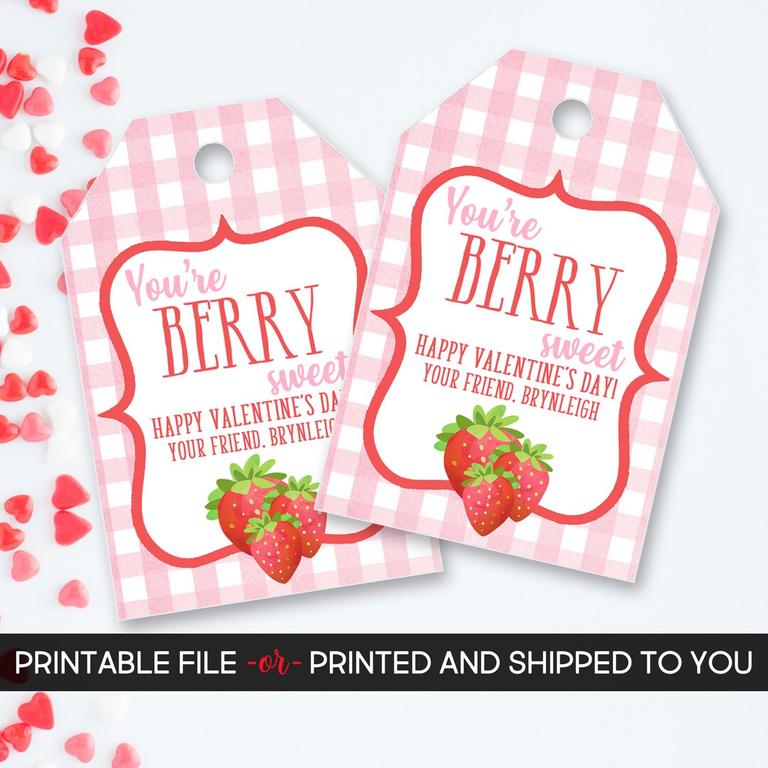 Valentine's Day Tag, You're Berry Sweet Valentine's Tag, Berry Tag ...