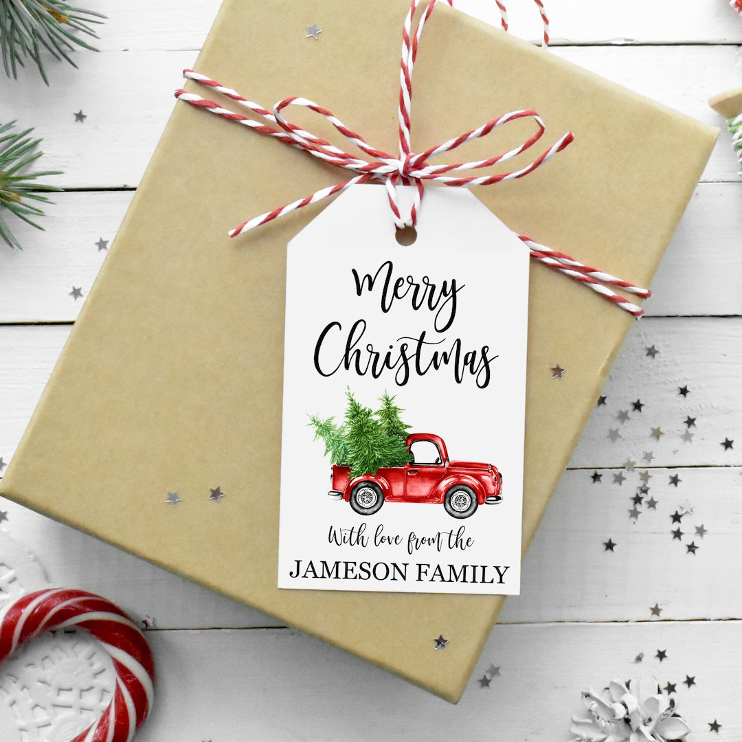 Christmas Tags, Personalized Christmas Gift Tags, Christmas Truck Tags ...