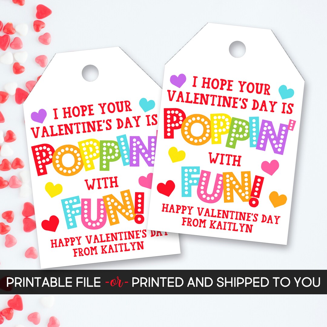 Valentine's Day Tag, Pop Valentine's Tag, Fidget Valentine Tag, Pop ...