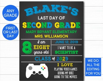 Last Day of Kindergarten Sign PRINTABLE, Last Day of School Sign 11x14 ...