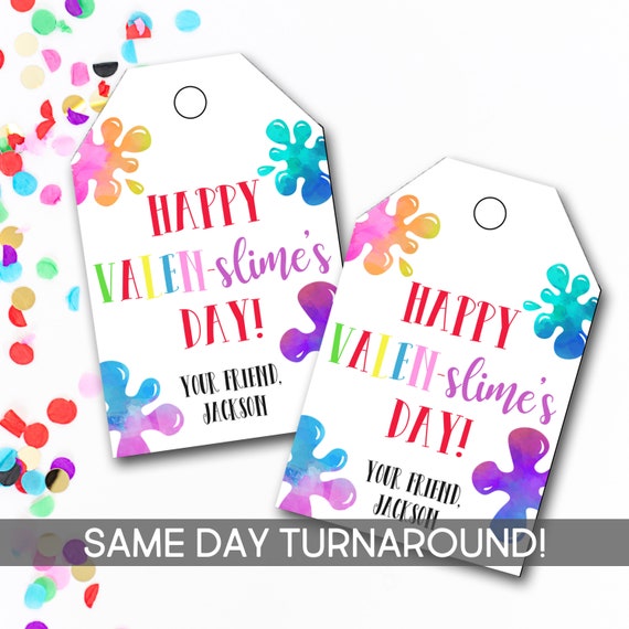 Slime Valentine's Day Tag Slime Valentine's Tag | Etsy