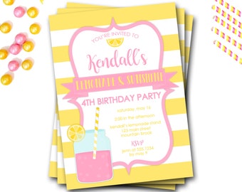Lemonade Stand Party Invitation / Lemonade Birthday Invitation - Etsy