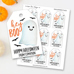 Halloween Tags, Hey Boo Halloween Tags, Ghost Halloween Tags, Halloween ...
