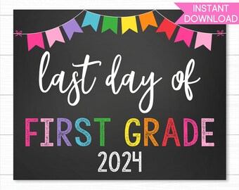 Last Day of School Sign PRINTABLE, Girl Last Day of School Sign, Last ...