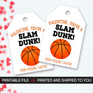 Basketball Valentine's Day Tag, Basketball Valentine's Tag, Sports Tags ...