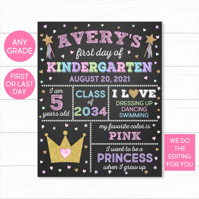 First Day of School Sign Girl First Day of School Sign | Etsy